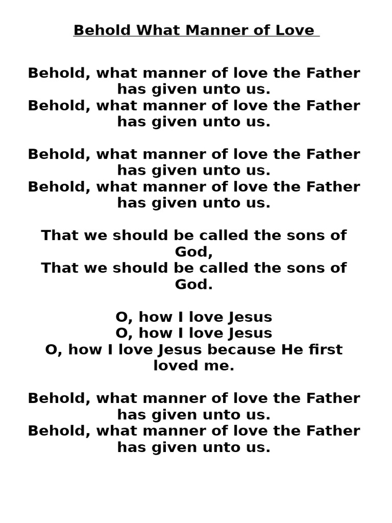 Behold What Manner of Love | PDF