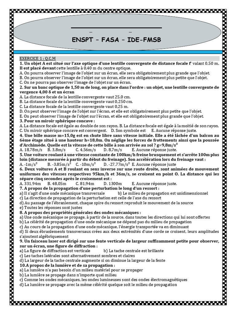 TD 7 PREPA Best PHYSIQUE | PDF