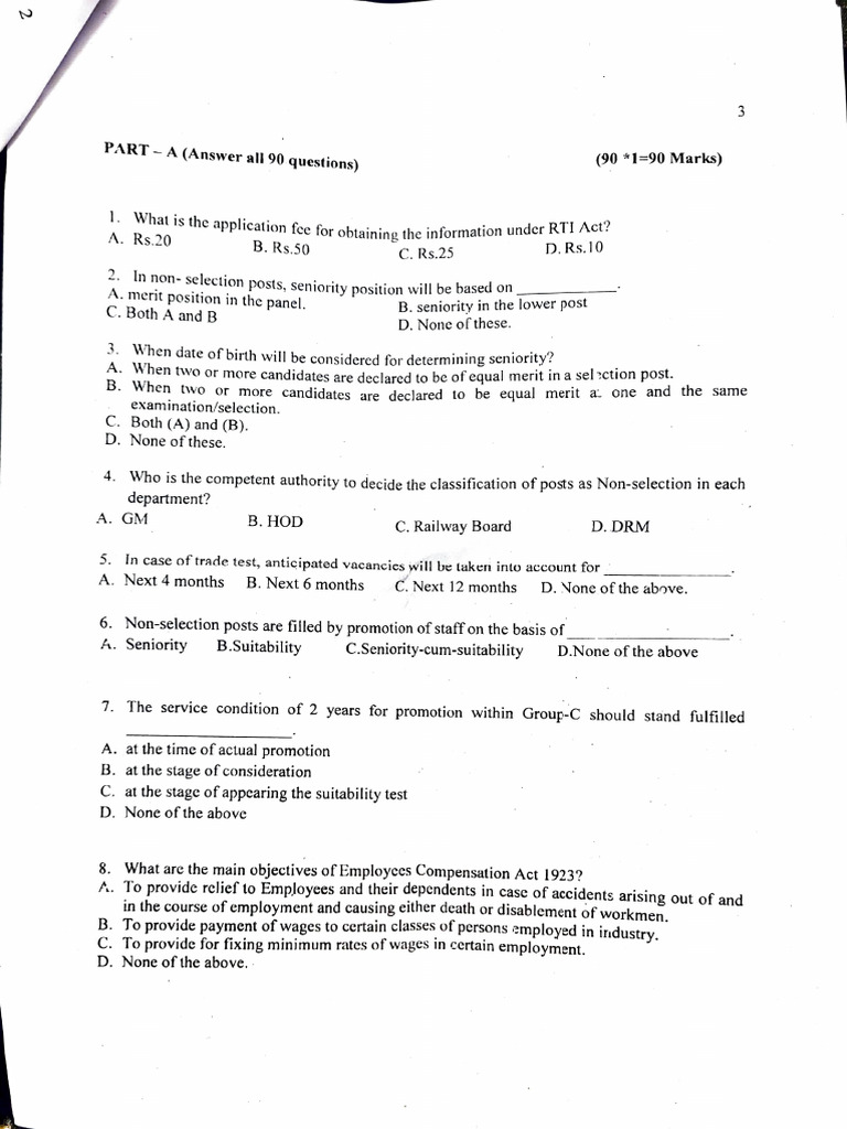 SWI Question Paper 2024 | PDF