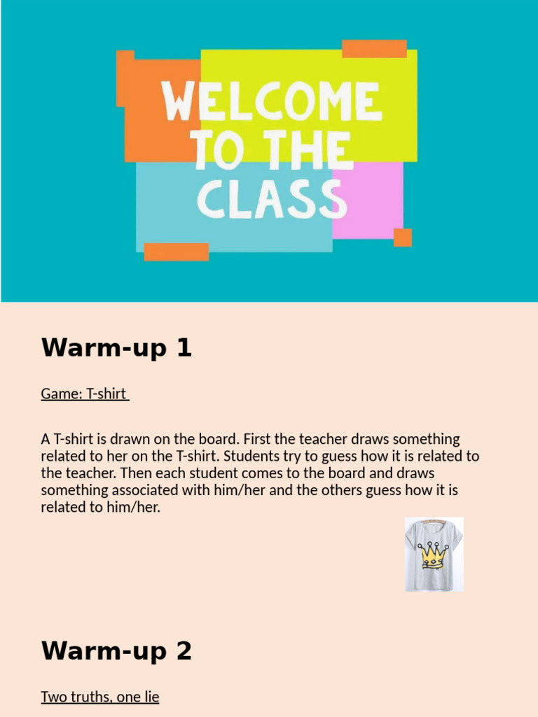 Welcome Class | PDF