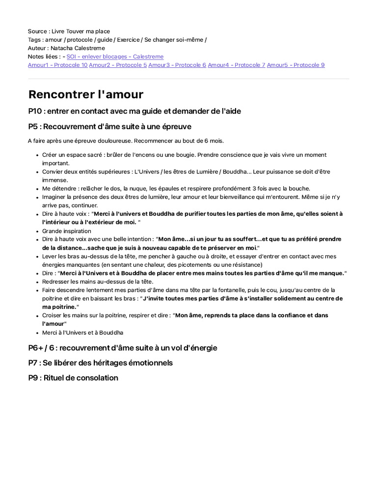 Amour2 - Natacha Calestreme Protocole 5 | PDF