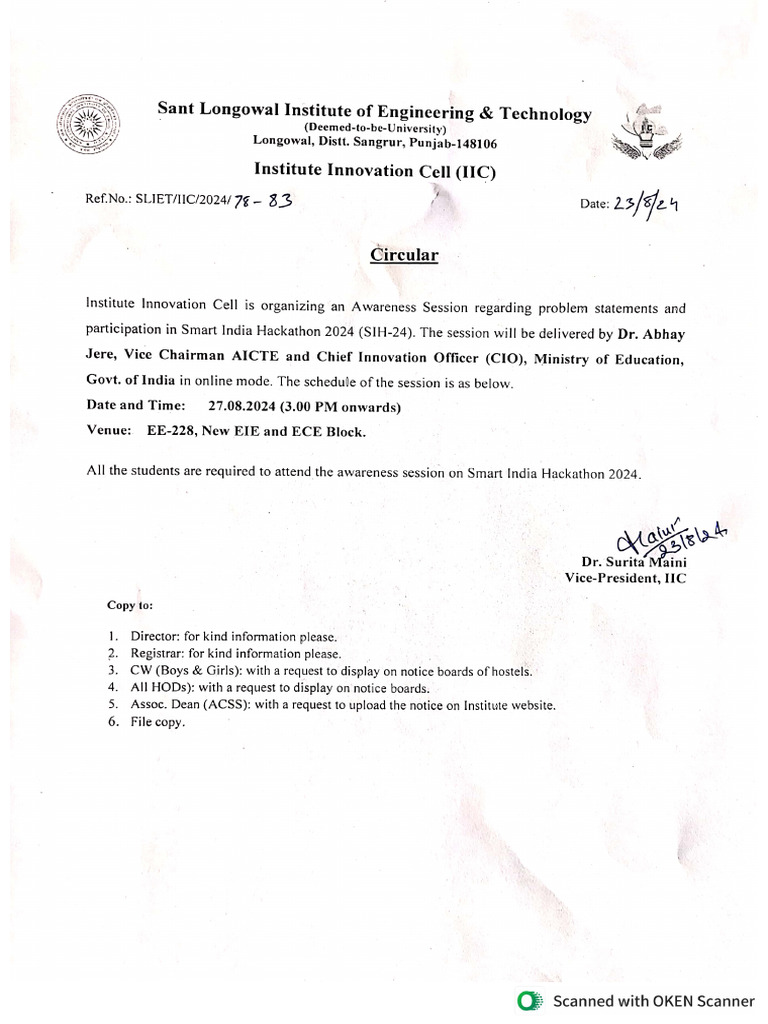 Awareness Session SIH 24 | PDF