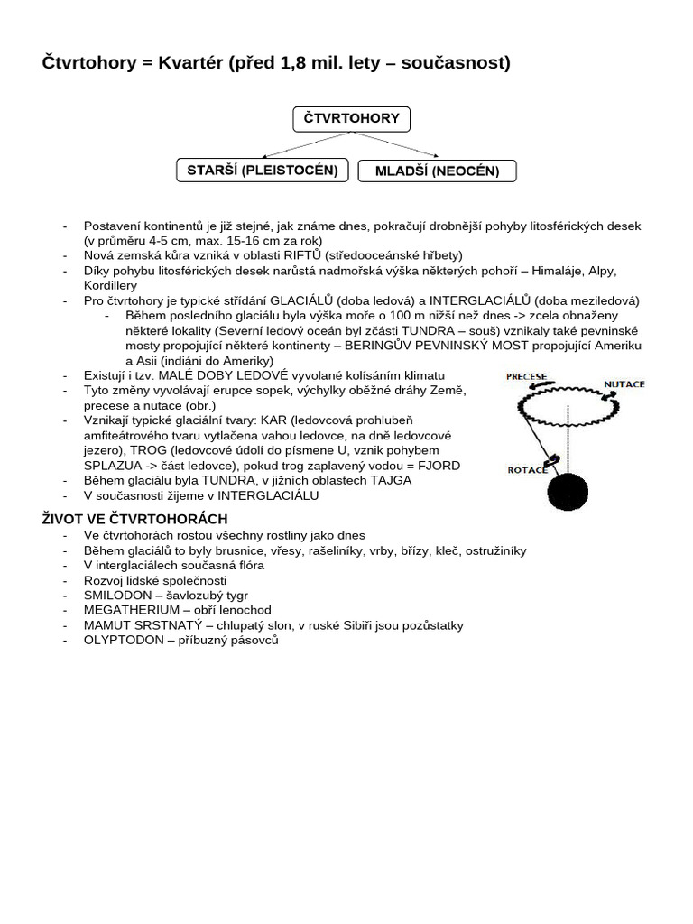 Geologické Období - KVARTÉR | PDF