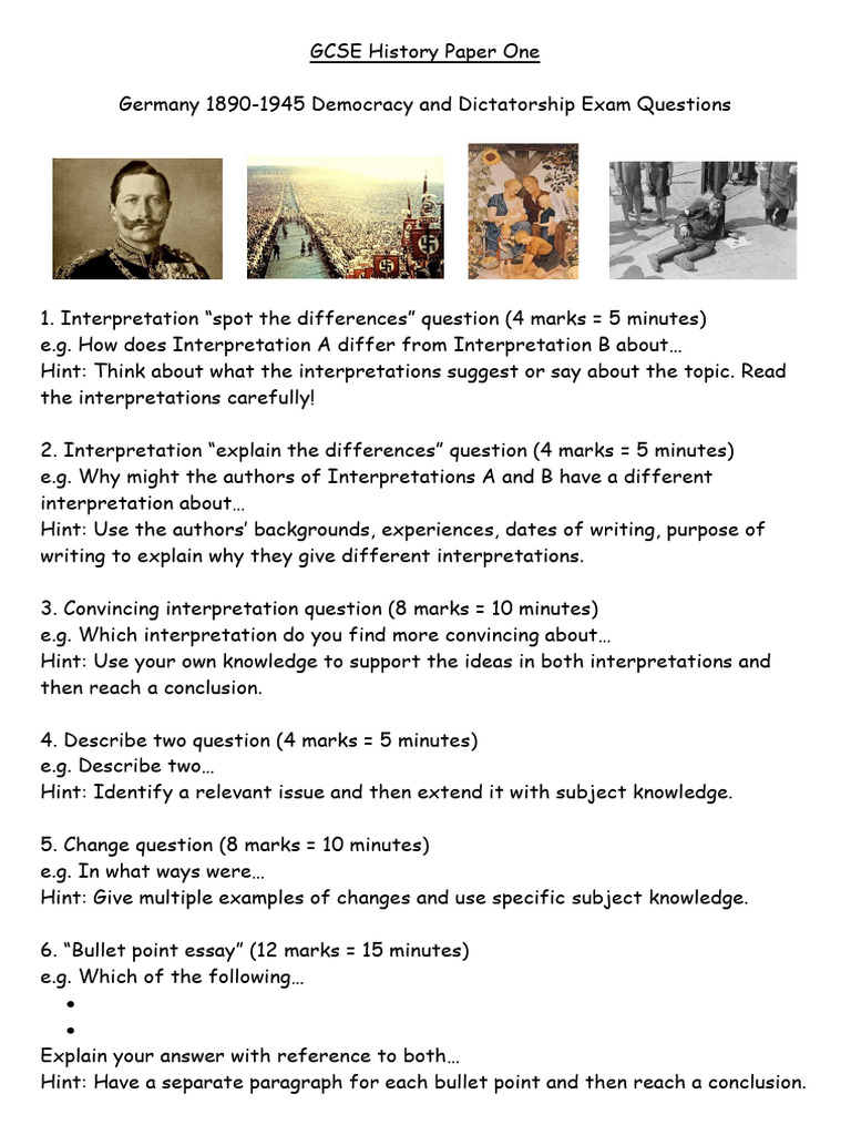 GCSE History NG Exam Question Booklet | PDF
