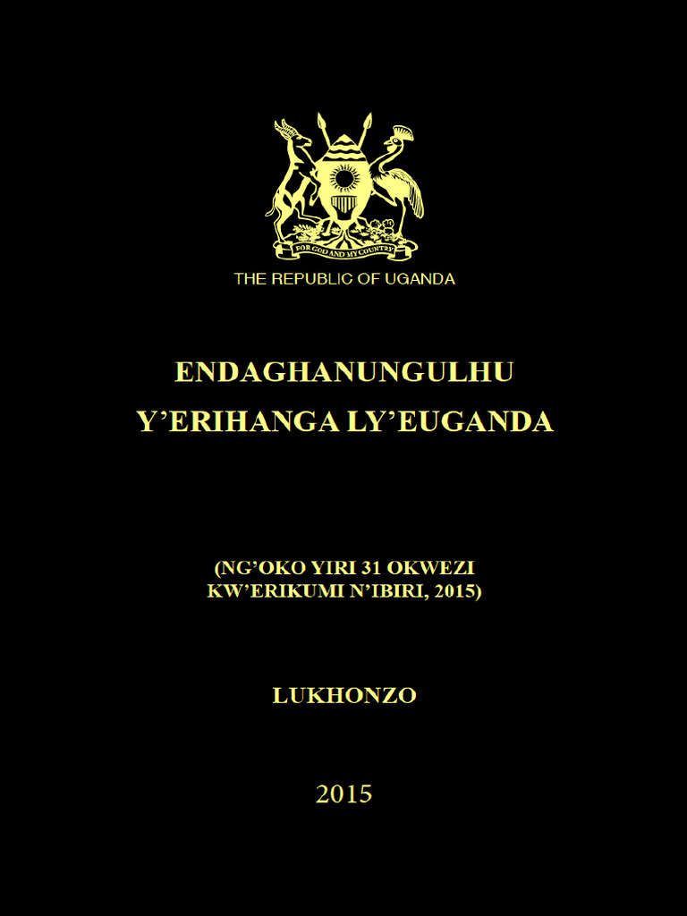 Uganda Constitution in Lukhonzo | PDF