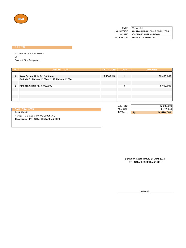 01 Invoice PIK | PDF