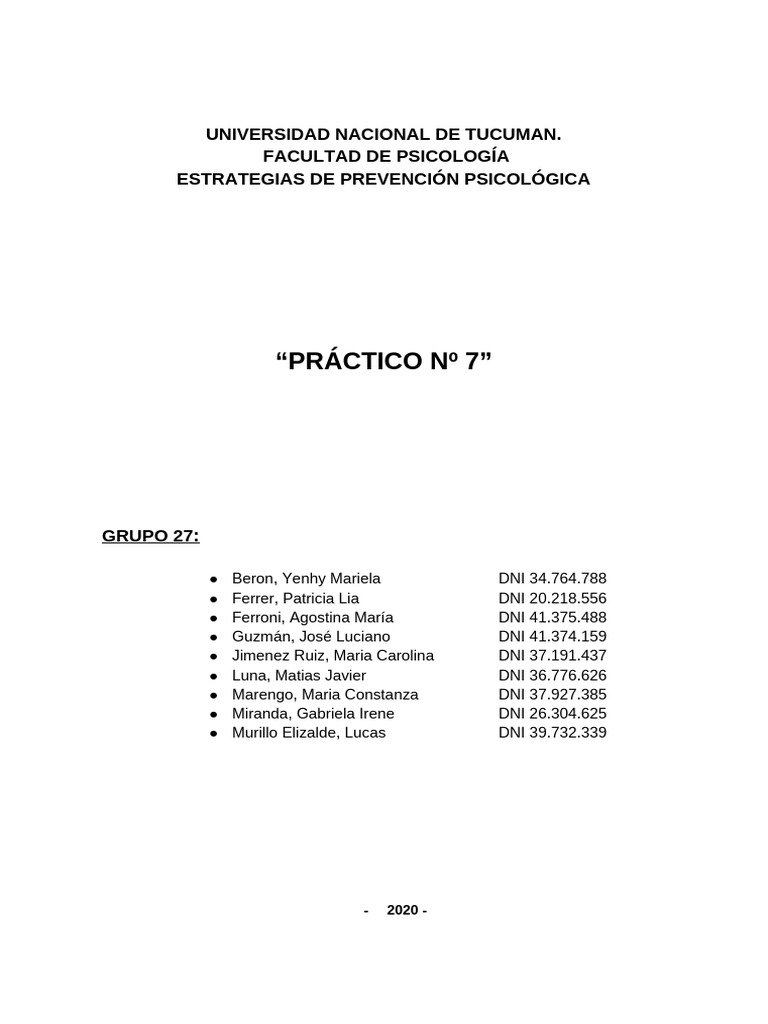 Estrategias Practico 7 Grupo 27 | PDF