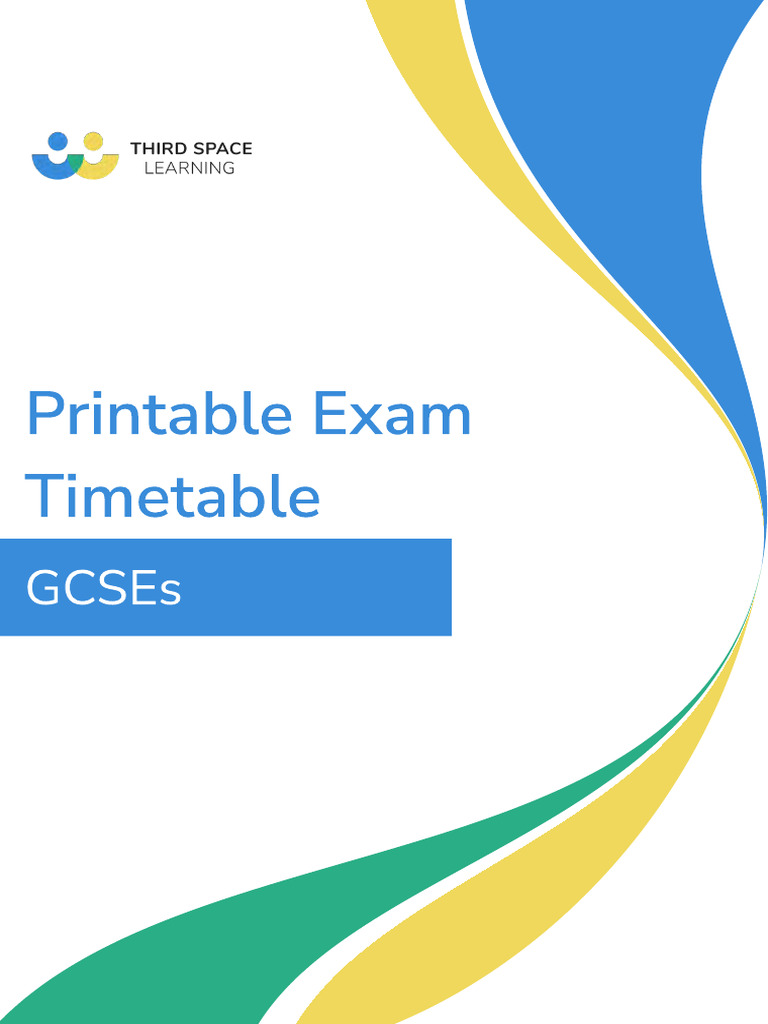 Third Space Learning Printable GCSE Exam Timetable | PDF