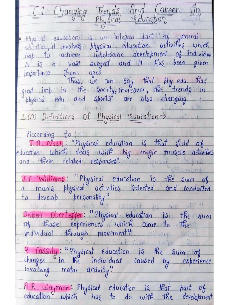 Physical Education Other Notes | PDF