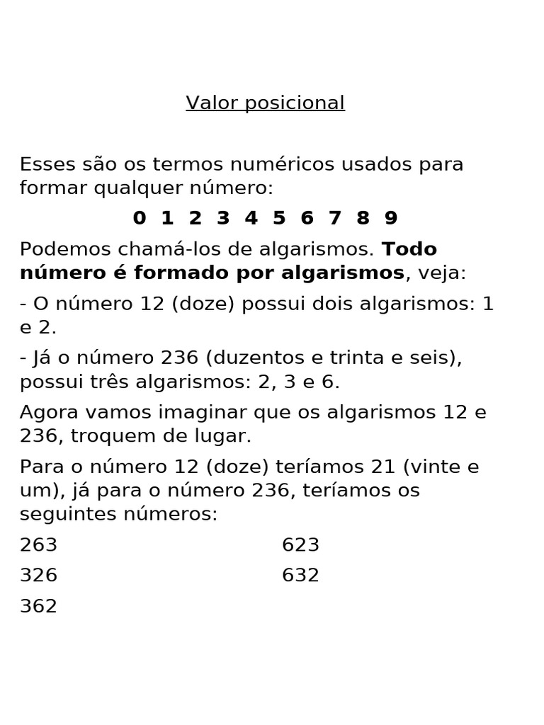 Valor Posicional | PDF