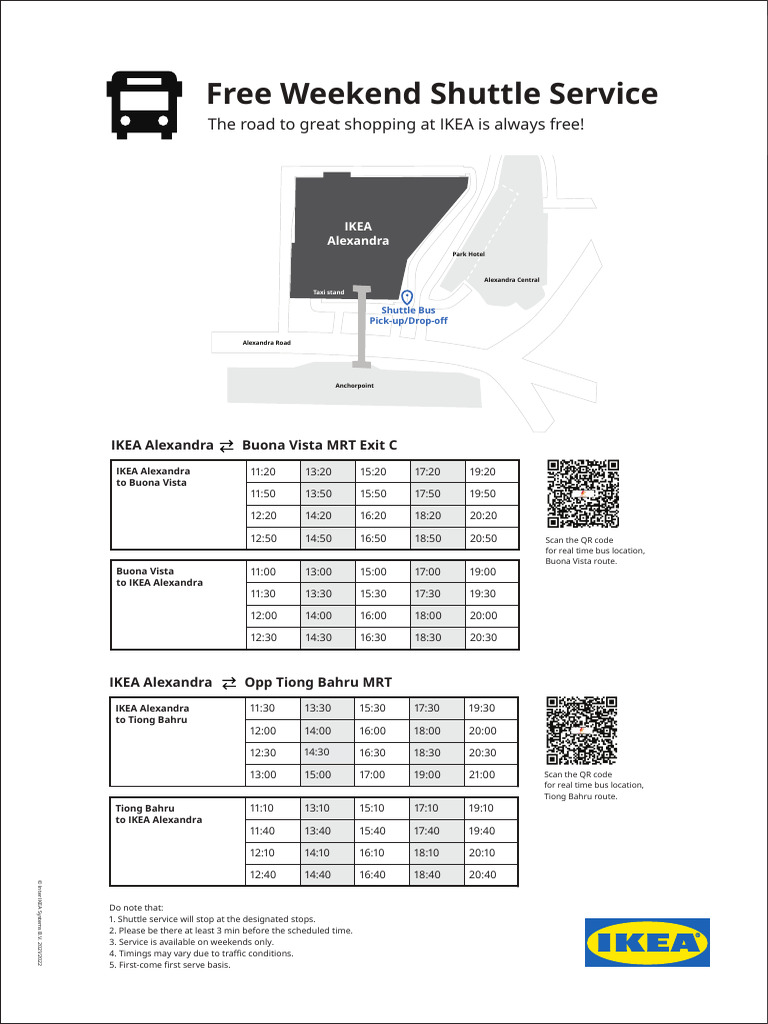 Alexandra Shuttle Bus Schedule - 18 Jan 2023 | PDF