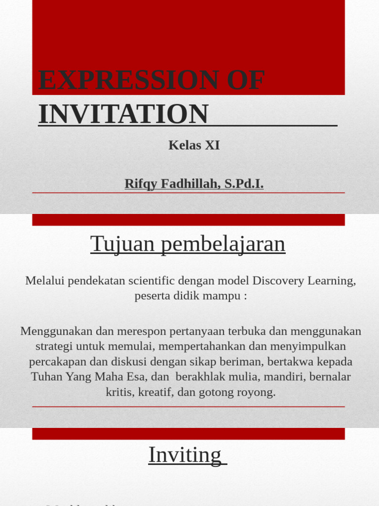 Expression of Invitation Dillah | PDF