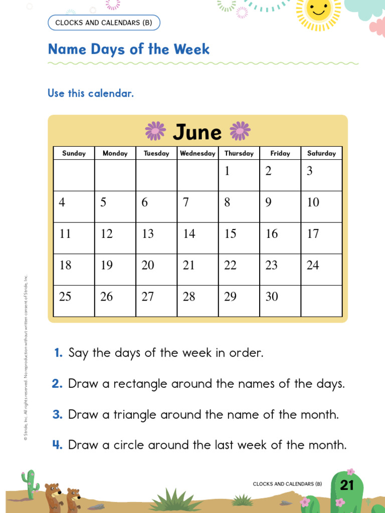 Name Days of The Week: Use This Calendar | PDF
