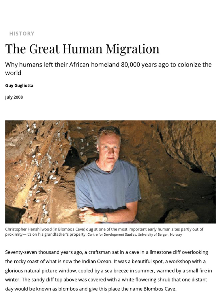 The Great Human Migration History Smithsonian Magazine | PDF | Human ...