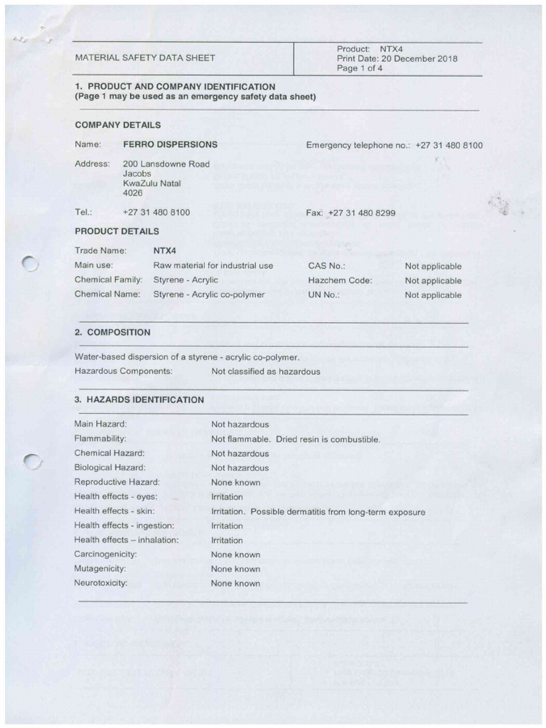 Ferro Dispersions | PDF