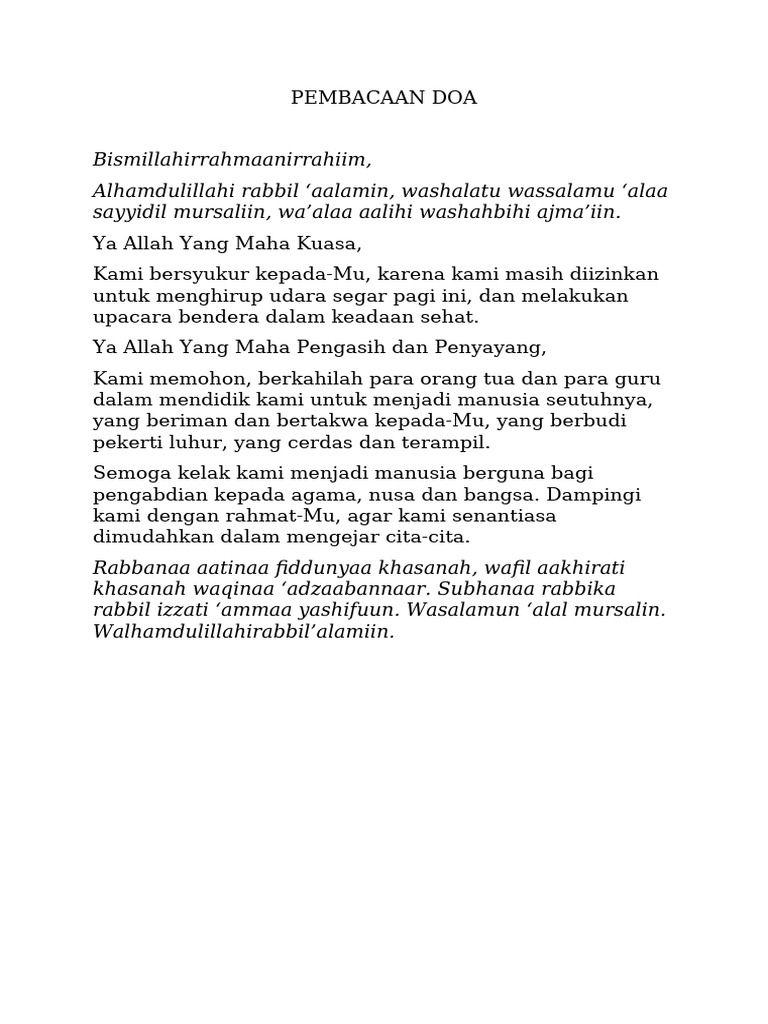 Pembacaan Doa | PDF