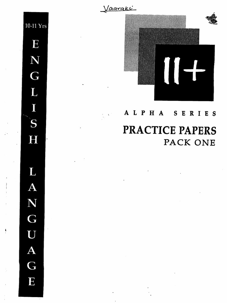 Alpha Series Practice Papers ENGLISH PackOne ANSWERS | PDF