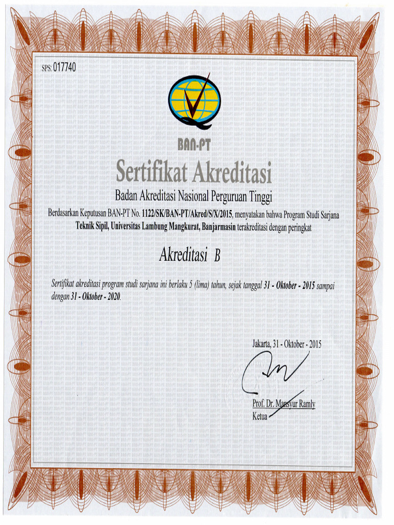 Sertifikat Akreditasi 2015-2020 | PDF