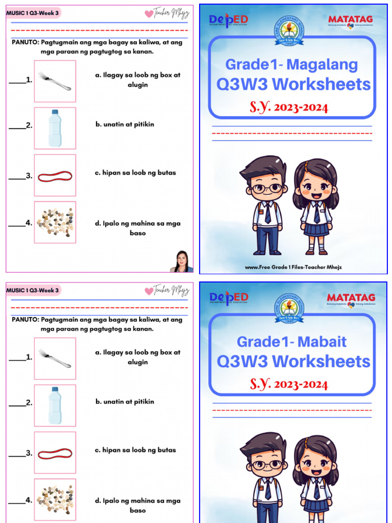 G1 Quarter 3 Week 3 Worksheets Booklet | PDF