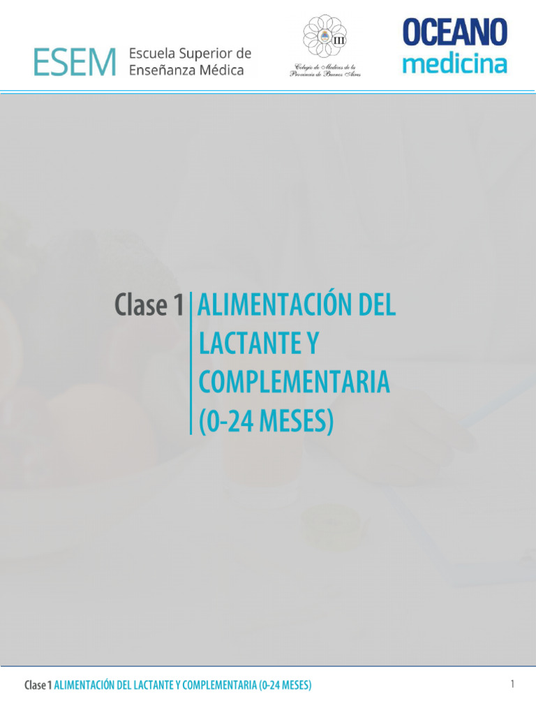 Clase 1 Alimentacion Del Lactante y Complementaria 0 24 Meses | PDF | Alimentos | Vitamina