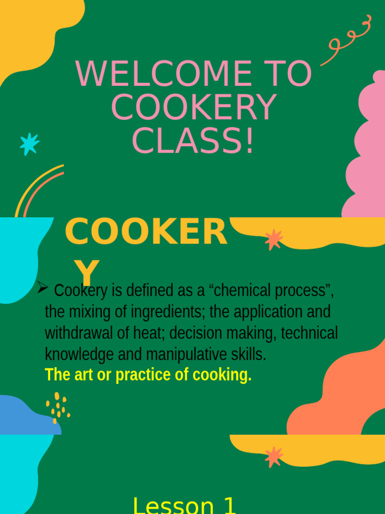 9 Unit 1 Lesson 1 Cookery Entrep | PDF