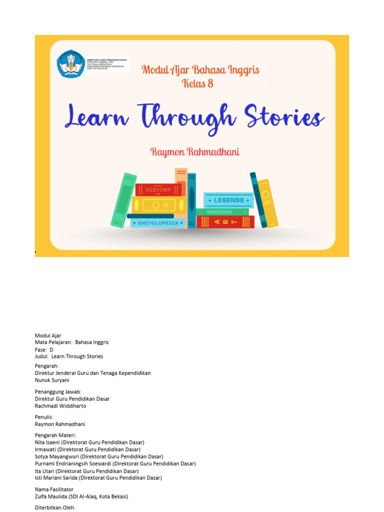 Modul Ajar Bahasa Inggris - Learn Through Stories - Fase D | PDF