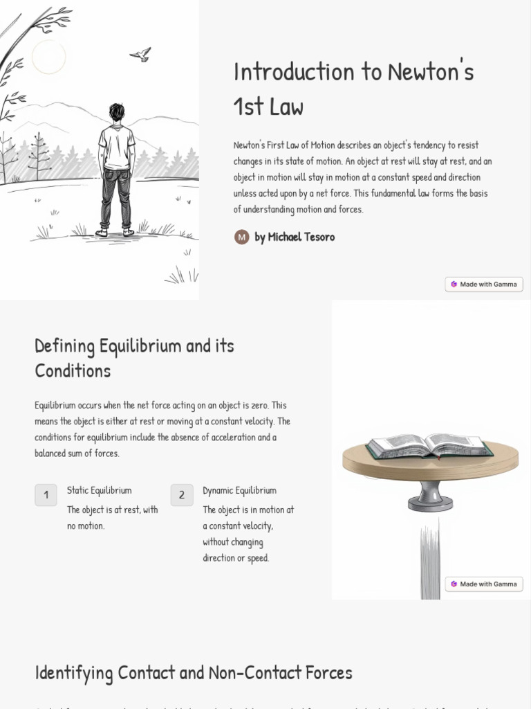 Introduction To Newtons 1st Law | PDF