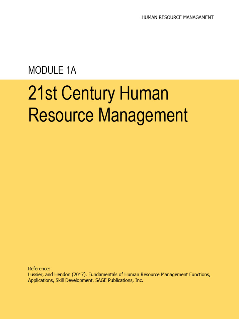 Module 1a HRM | PDF