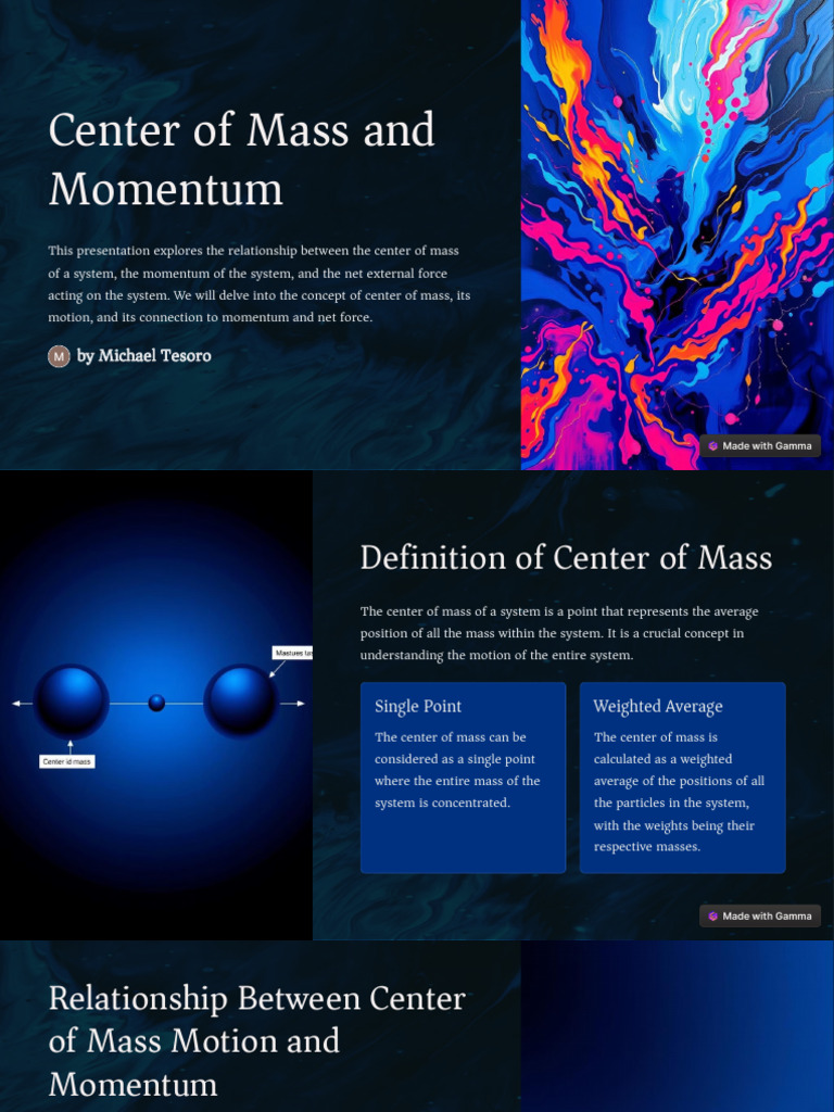 Center of Mass and Momentum | PDF | Force | Momentum