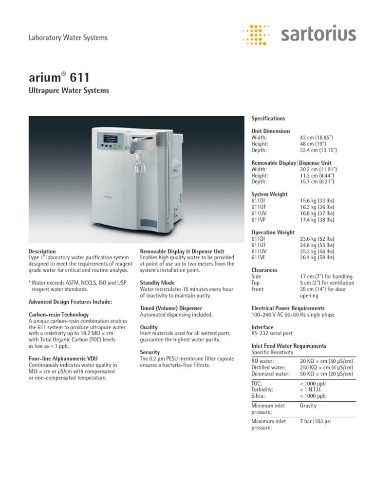 Arium 611 System | PDF