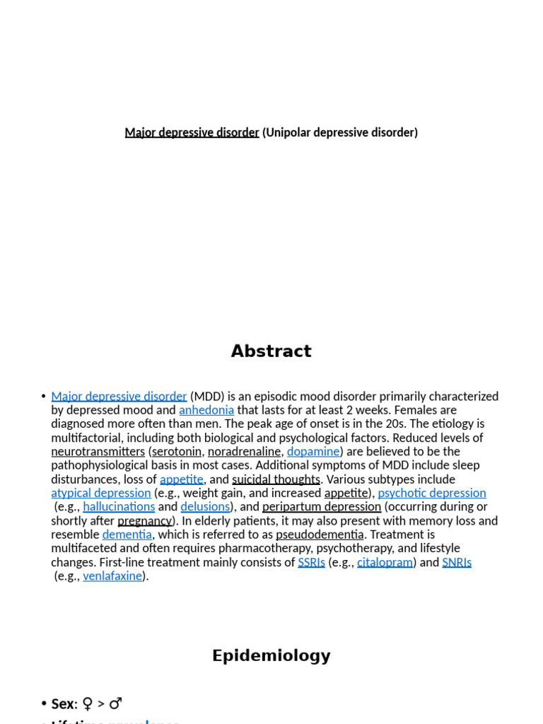 Major Depressive Disorder | PDF | Major Depressive Disorder | Self-Improvement