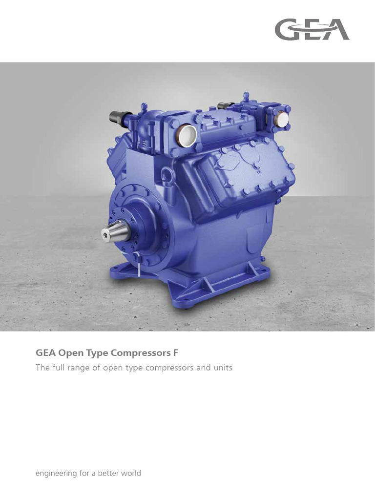 GEA Open Type Compressors F Manual | PDF | Pump | Mechanical Engineering