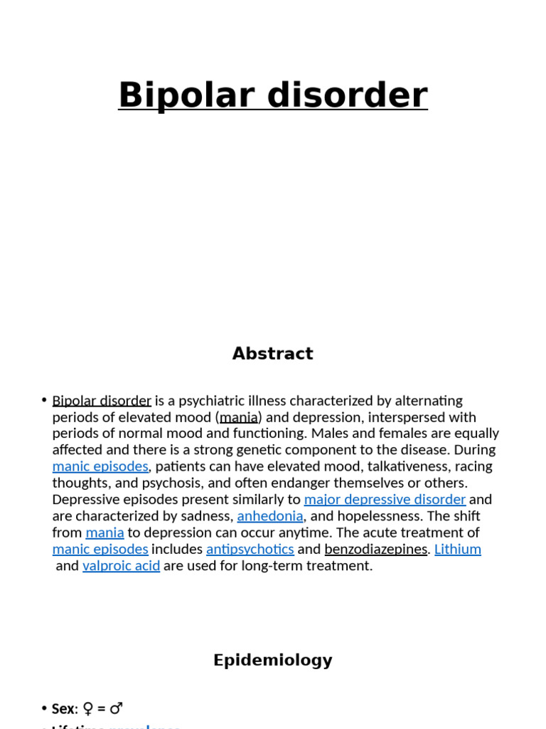 Bipolar Disorder | PDF