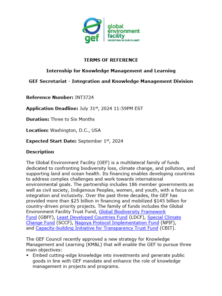 IN3724 - IKM - Intern - ToR | PDF
