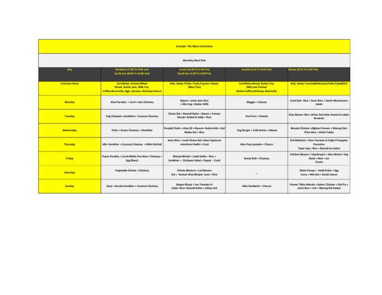 Aug Menu | PDF