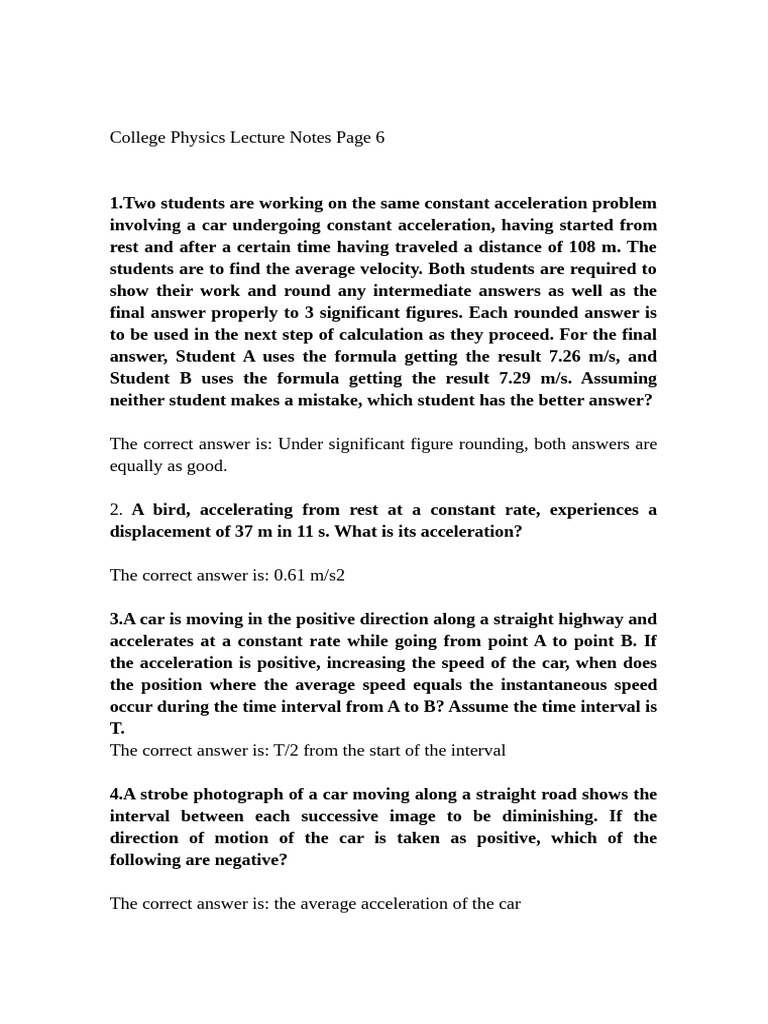 College Physics Lecture Notes Page 6 | PDF | Teaching Methods ...