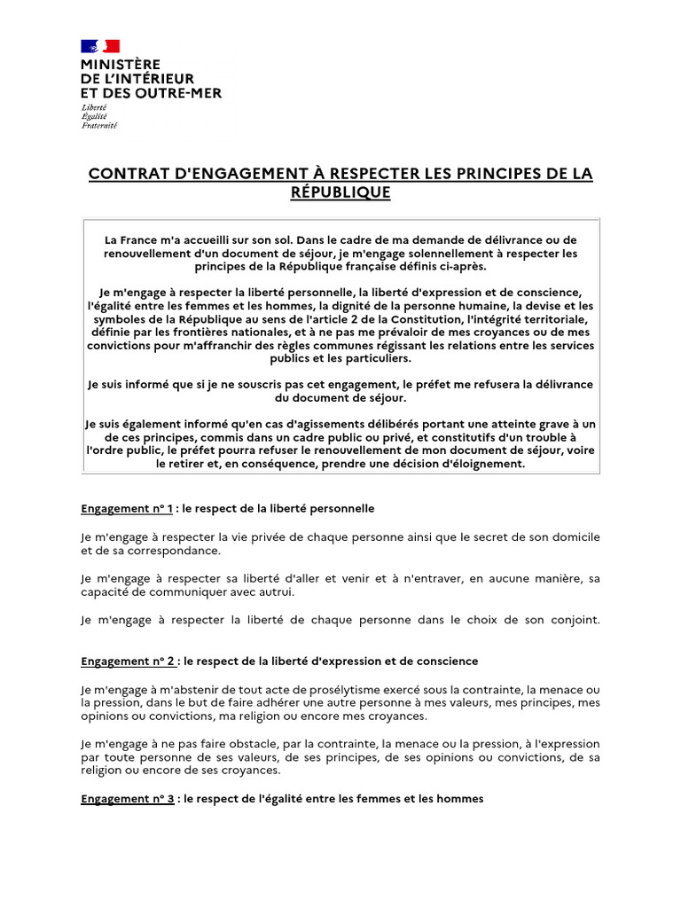 Modele de Contrat Engagement 16072024 | PDF
