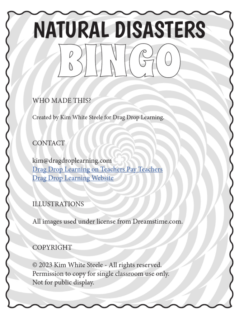 Bingo: Natural Disasters | PDF