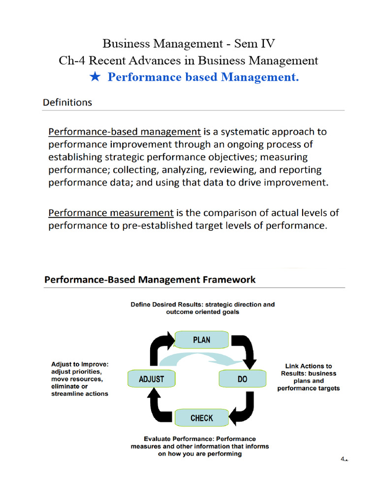 Performance Based Management | PDF