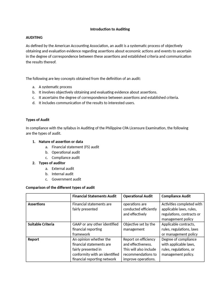 Introduction To Auditing | PDF
