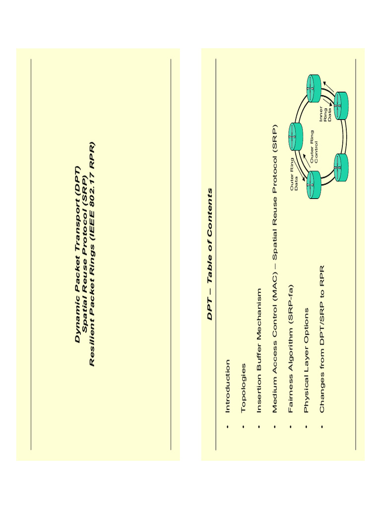 Dynamic Packet Transport (DPT) Spatial Reuse Protocol (SRP) | PDF
