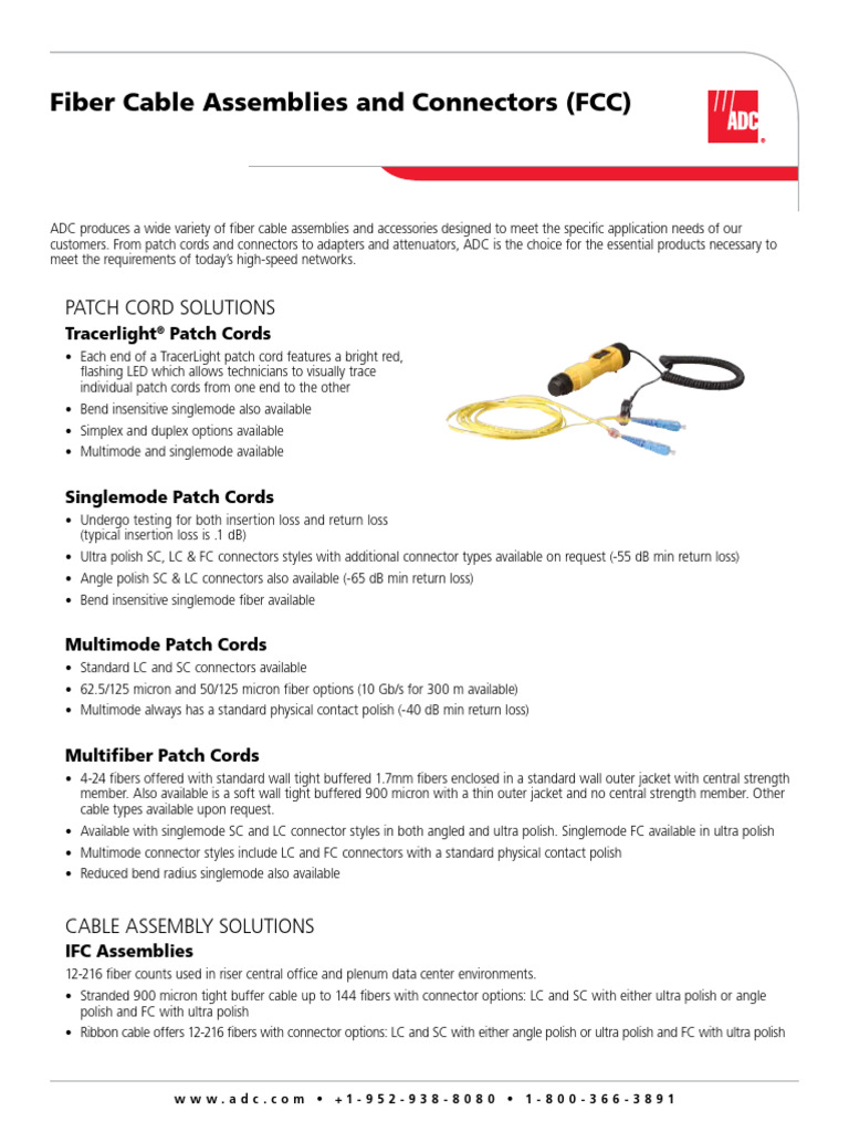 Fiber Cable Assemblies and Connectors | PDF