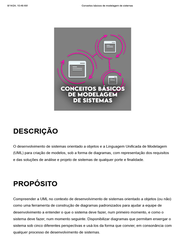 Conceitos Básicos de Modelagem de Sistemas | PDF