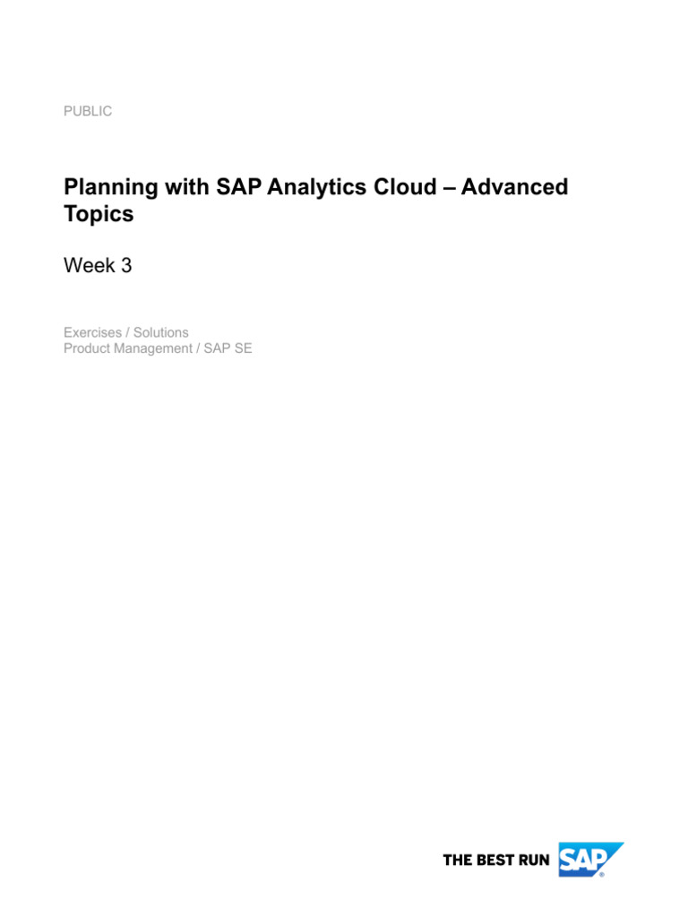 OpenSAP Sac4 Week 3 Exercise | PDF