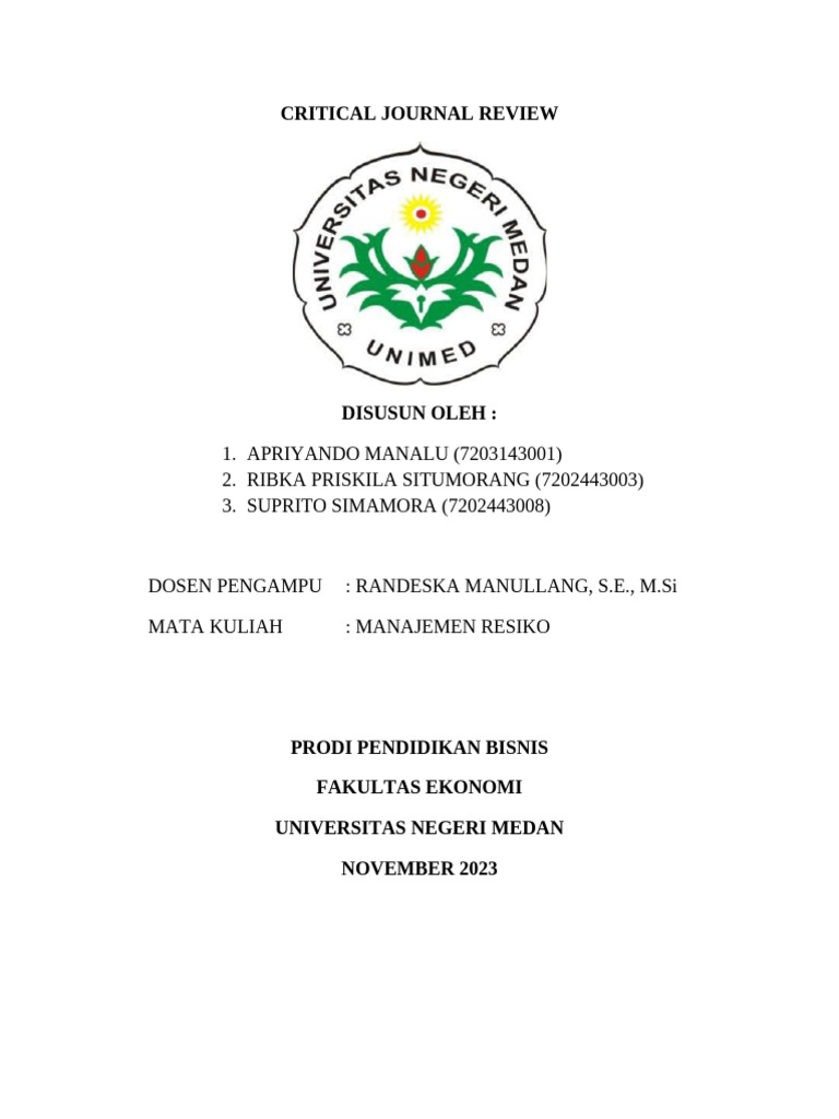 CJR Manajemen Resiko Kelompok 5 | PDF