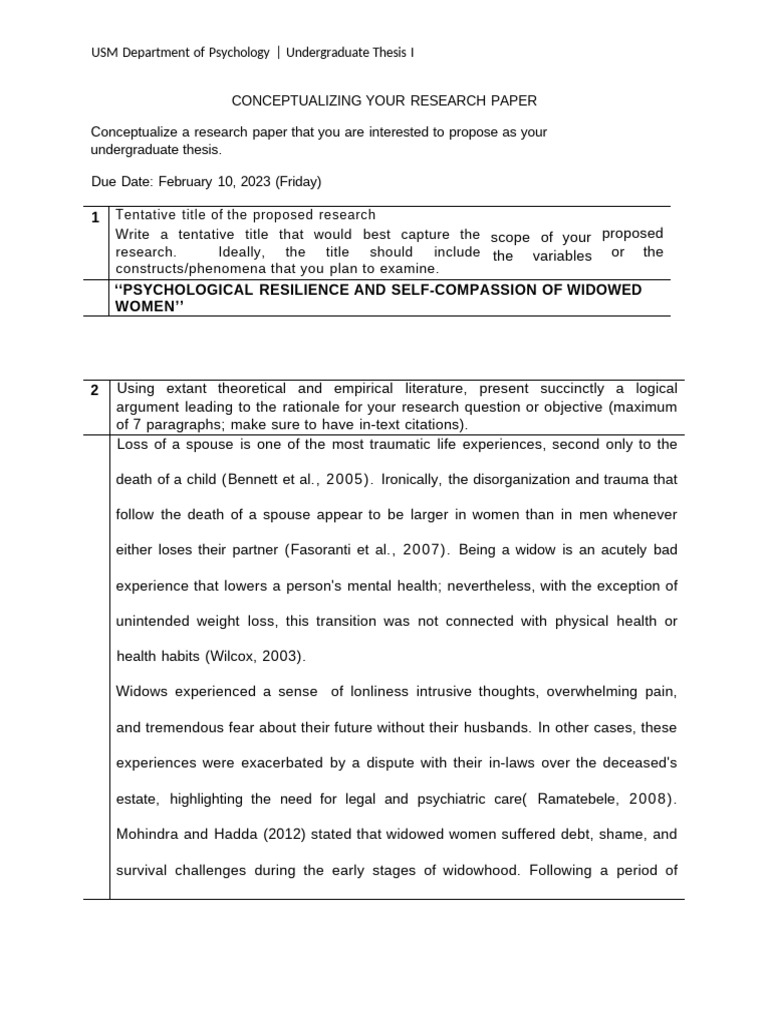 Tentative Title of The Proposed Research | PDF