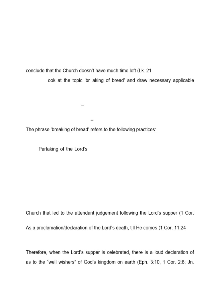 Breaking of Bread | PDF