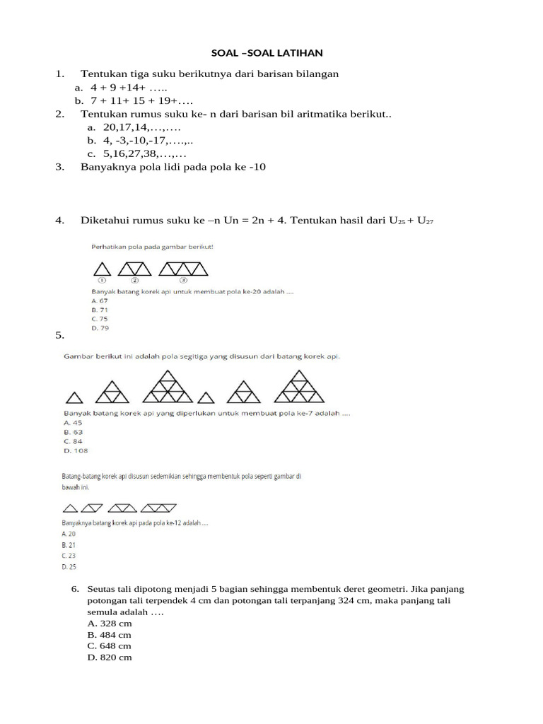 Soal-Soal Latihan PAS Matematika Kls 8 TP 22-23 | PDF
