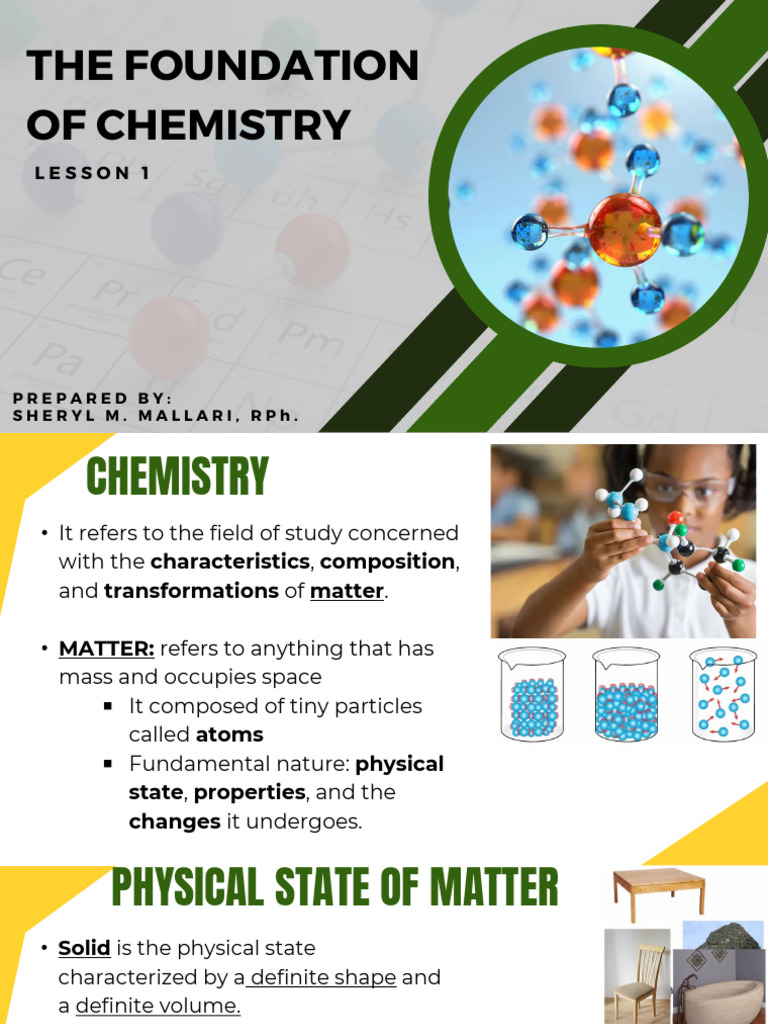 (Text) LESSON 1 THE FOUNDATION OF CHEMISTRY | PDF