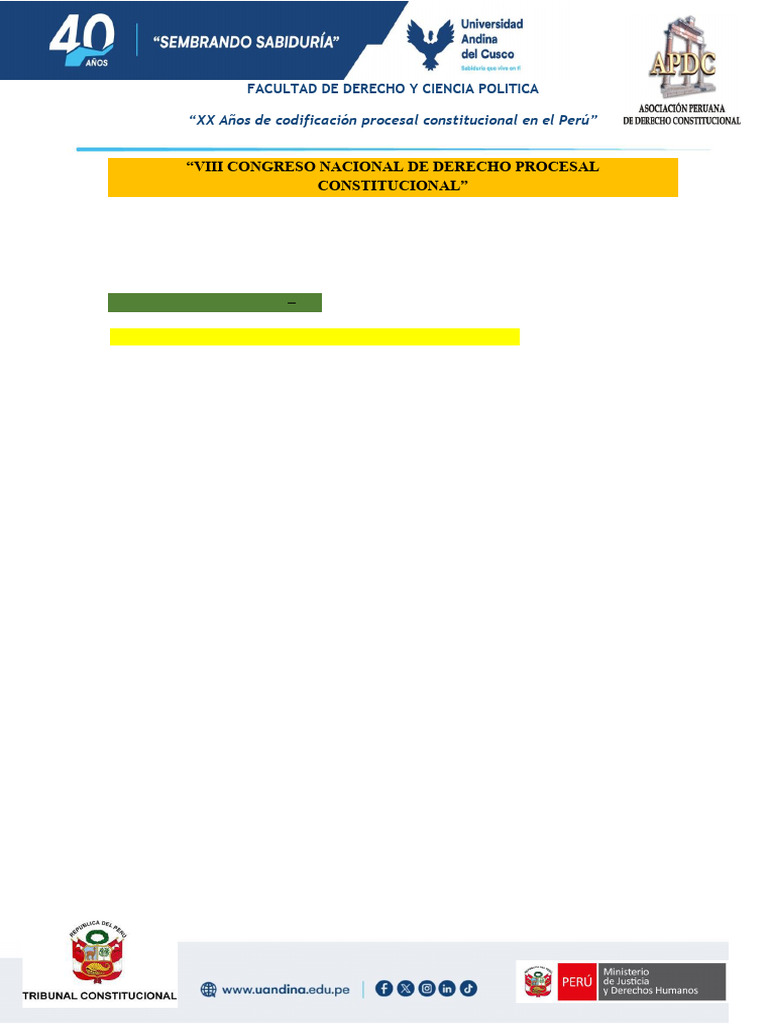 Programa Final - Viii Congreso Deproconst - Cusco 2024-1 | PDF